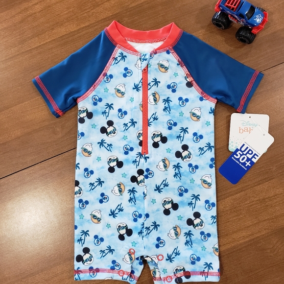 Disney | Swim | Nwt Disney Mickey Mouse Baby Boy Summer Swim One Piece ...